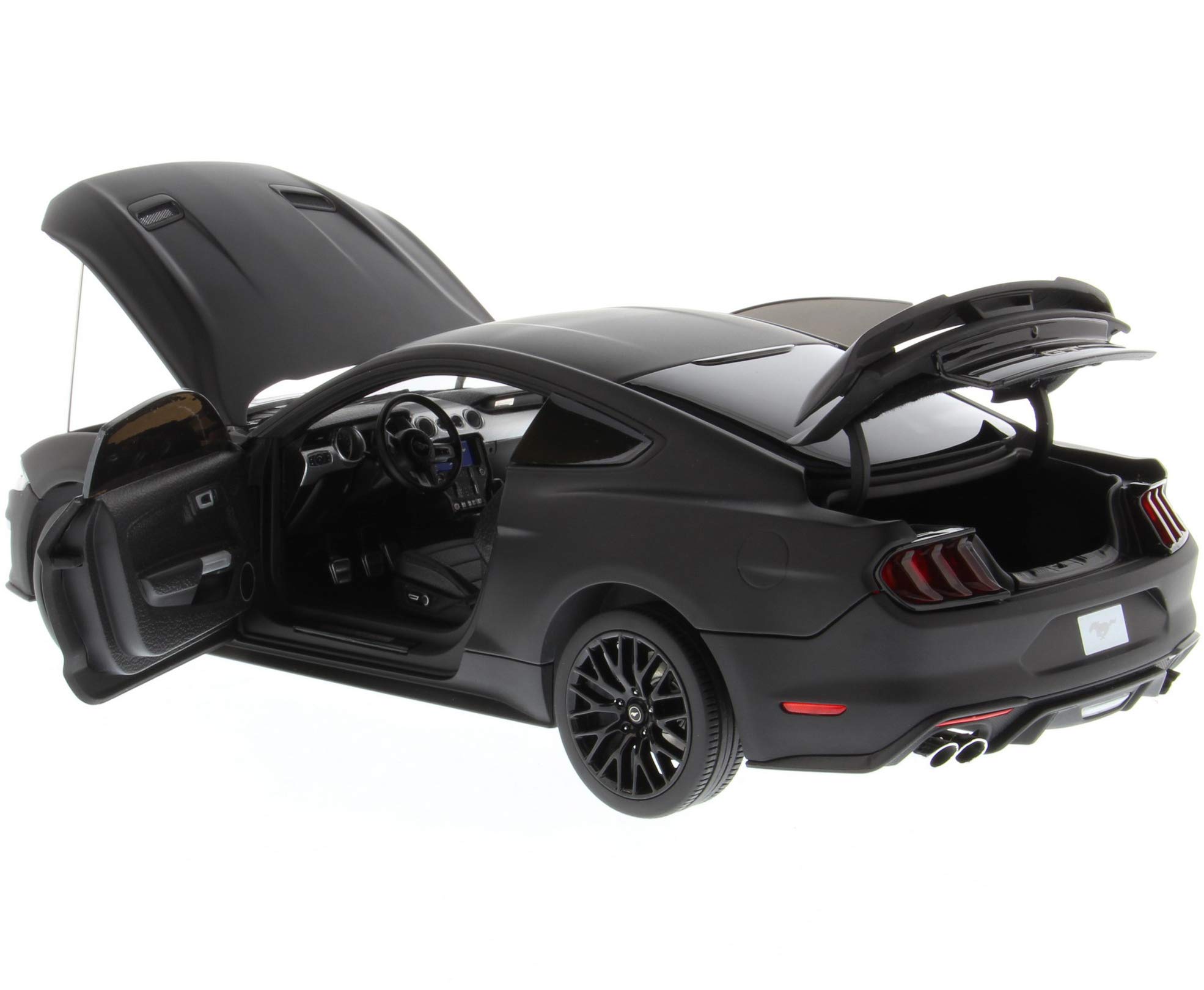 2019 Ford Mustang GT 5.0 Coupe Matt Black 1/18 Diecast Model Car by Diecast Masters 61005