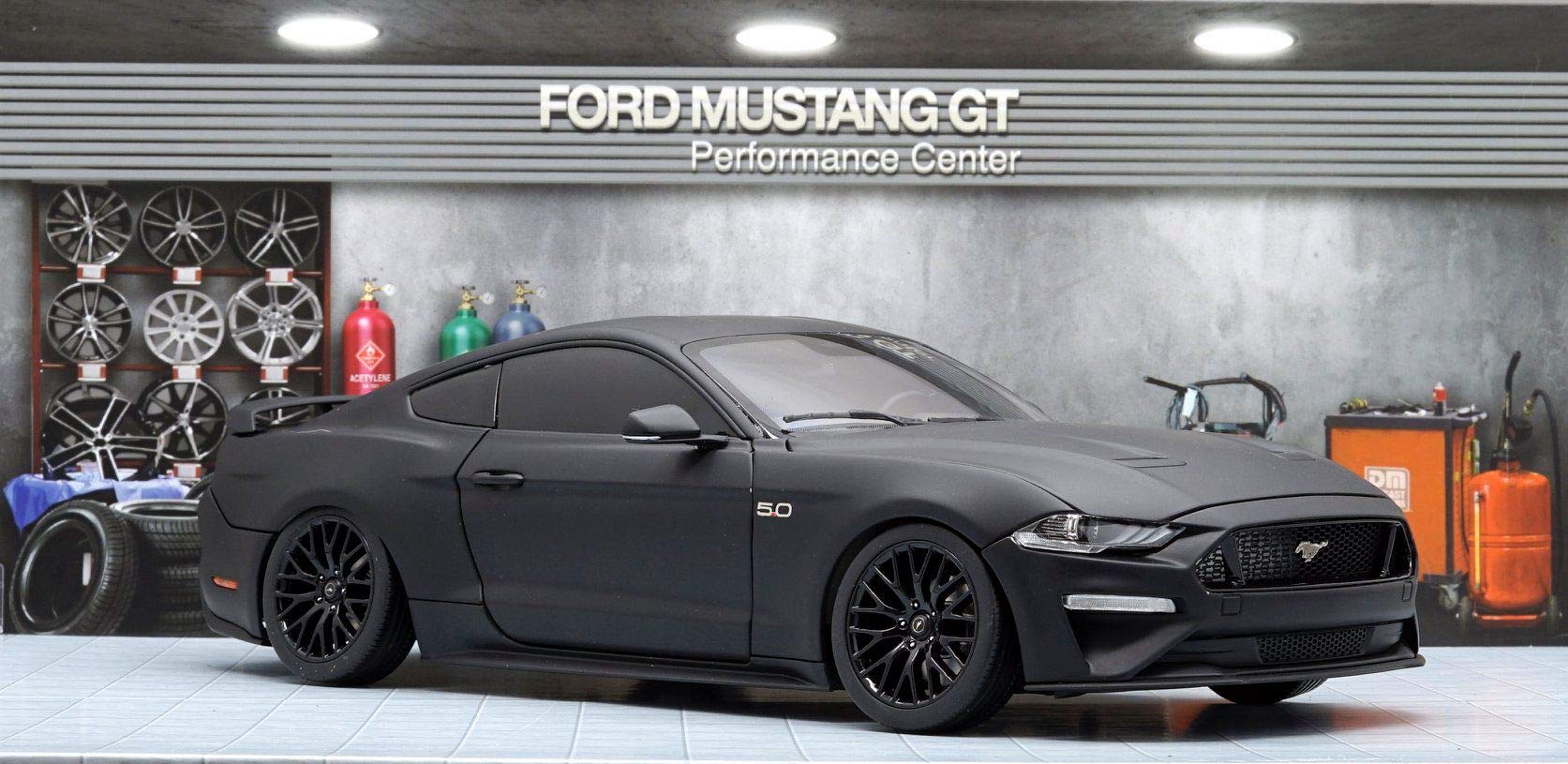 2019 Ford Mustang GT 5.0 Coupe Matt Black 1/18 Diecast Model Car by Diecast Masters 61005