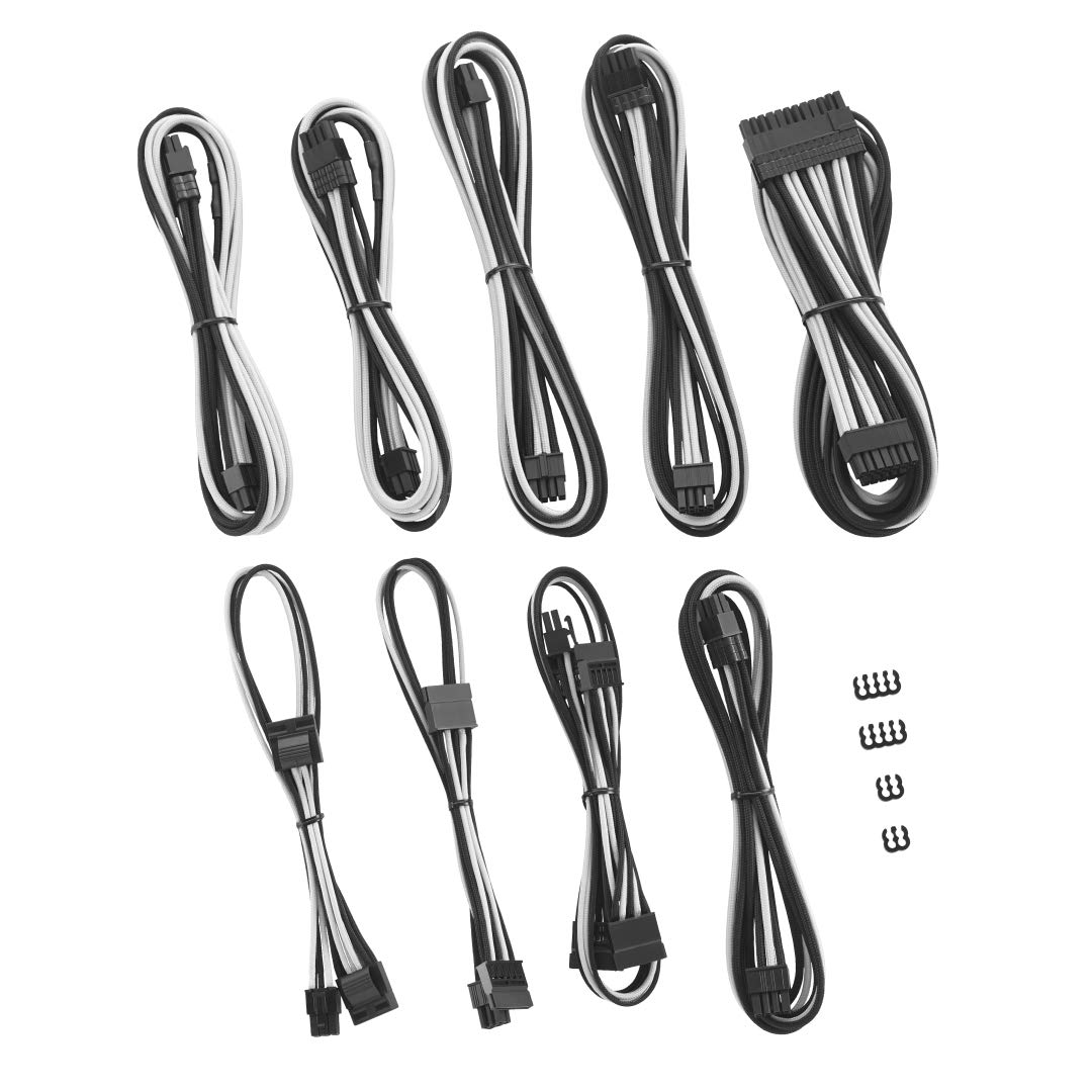 CableMod RT-Series Pro ModFlex Sleeved Cable Kit for ASUS/Seasonic/Phanteks Revolt (Black + White)