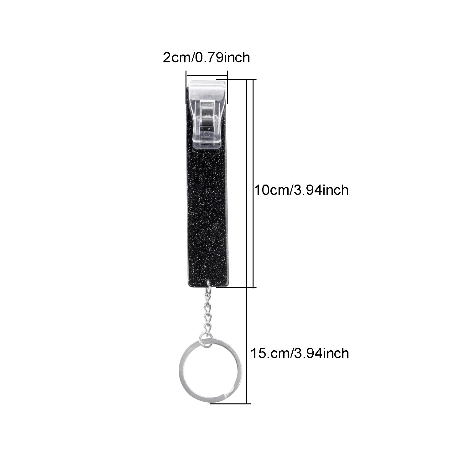 XIANGXING 【Newest Upgraded】 2 Pack Credit Card Puller, Cute Debit Bank Card Grabber for Long Nails ATM Keychain Women with Plastic Clip (Black+Black)
