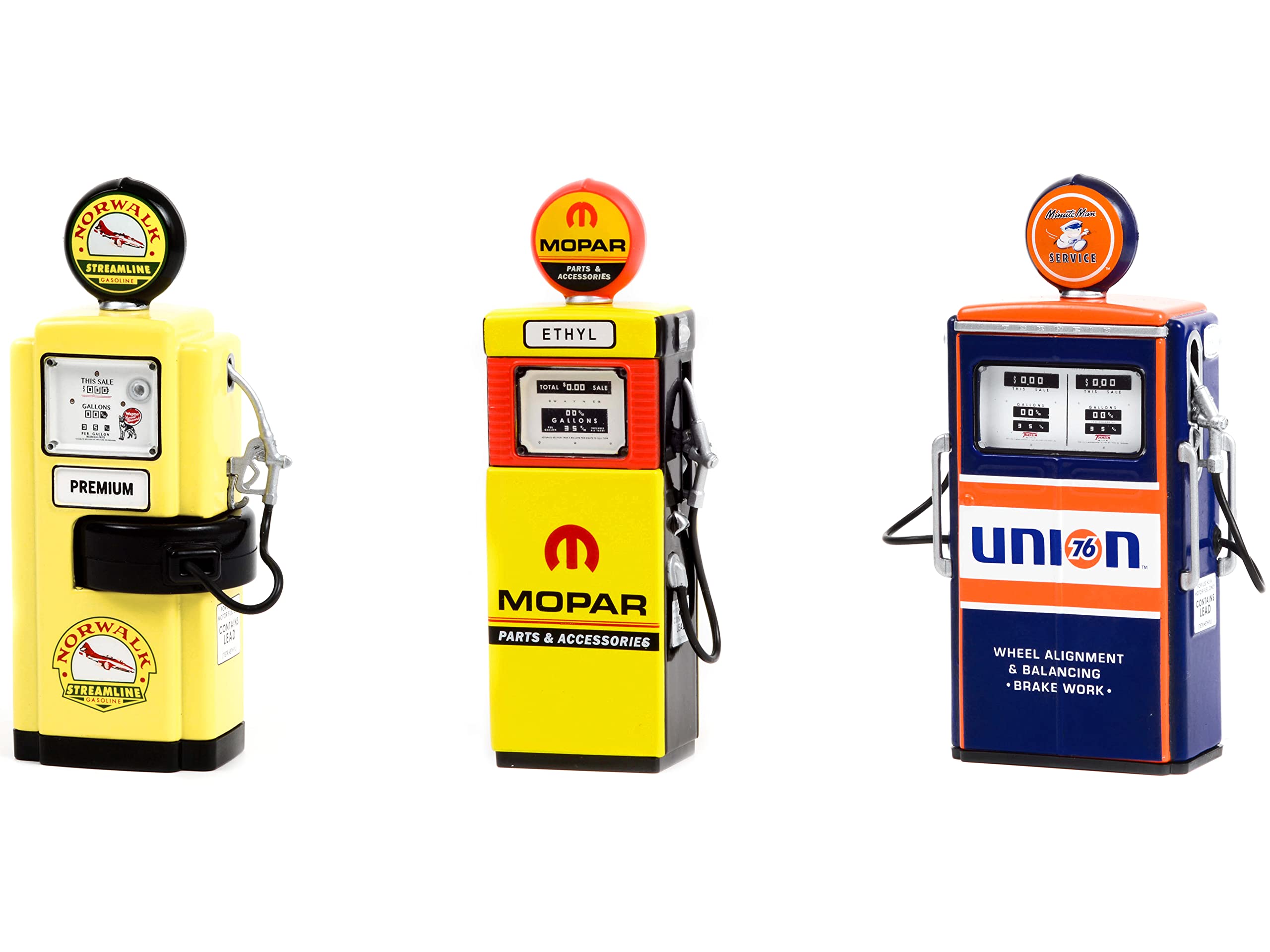 Collectibles Vintage Gas Pump Set of 3 Pumps Series 11 1/18 Diecast Models by Greenlight 14110