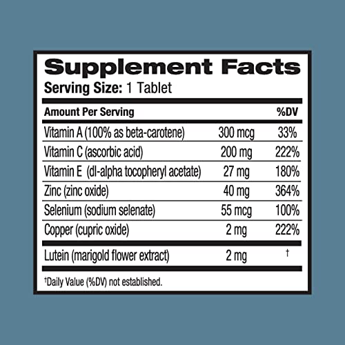 Bausch + Lomb Ocuvite Eye Vitamin and Mineral Supplement with Lutein, 60 Count Bottle