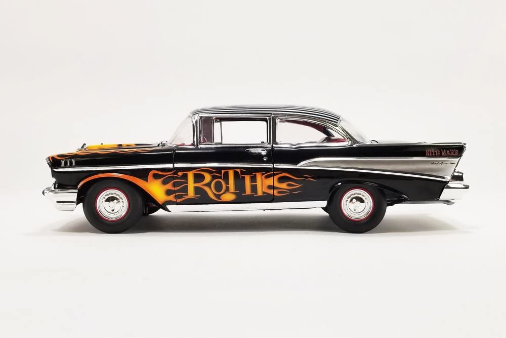 ModelToyCars 1957 Chevy Bel Air Hot Rod Big Daddy Ed Roth, Black - Acme A1807014-1/18 Scale Diecast Car