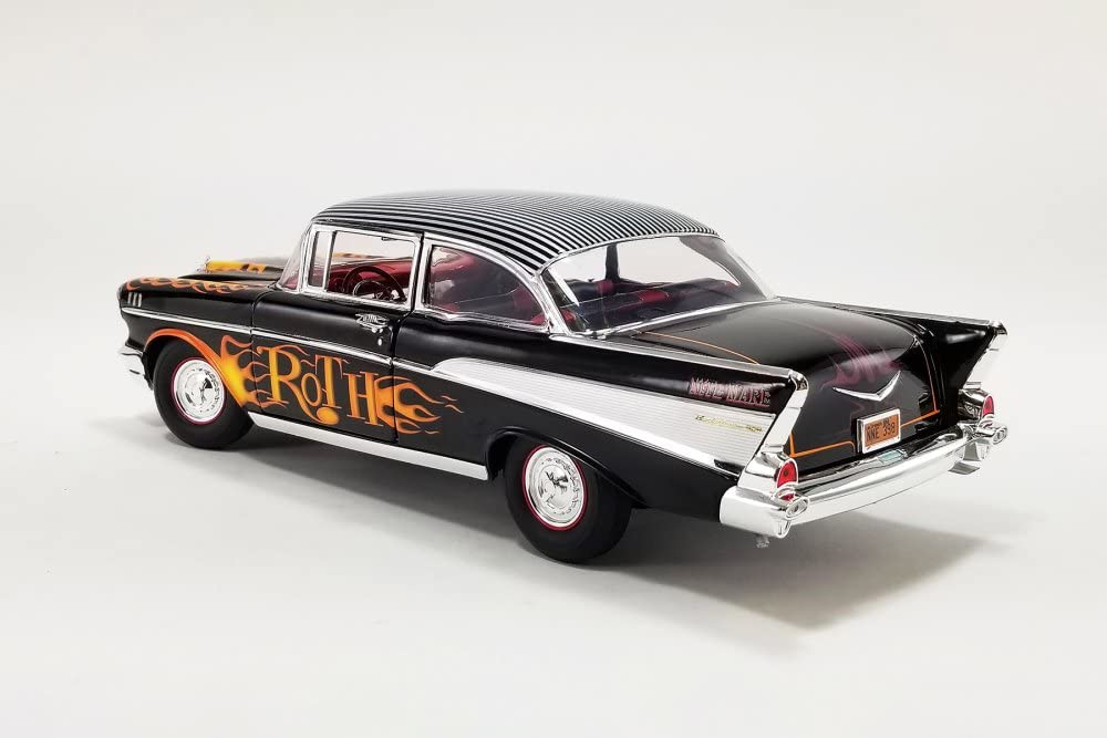 ModelToyCars 1957 Chevy Bel Air Hot Rod Big Daddy Ed Roth, Black - Acme A1807014-1/18 Scale Diecast Car