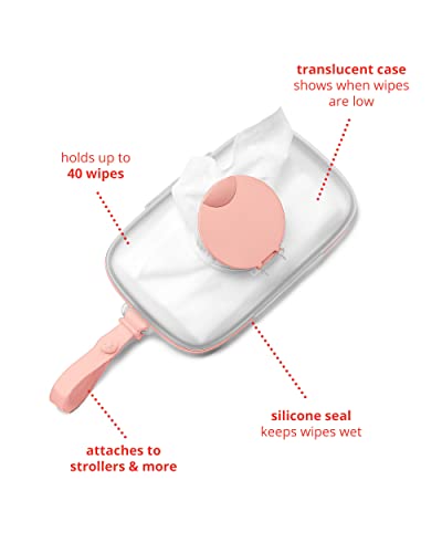 Skip Hop On-The-Go Wipes Dispenser, Grab & Go, Blush