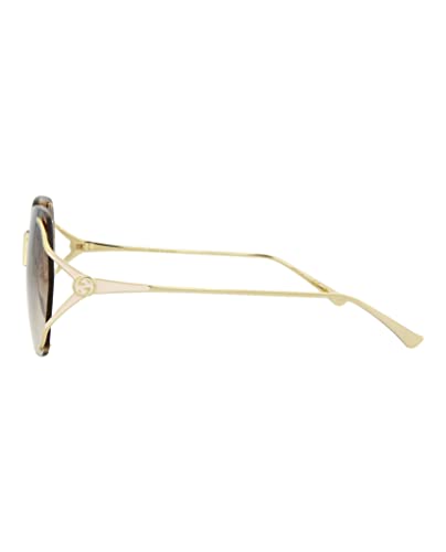 Gucci Womens Gold Gold Brown Fashion Designer Eyewear
