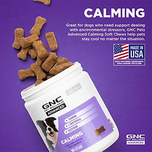 GNC for Pets Advanced Bundle of Nerves Dog Supplements - Dog Chew, Dog Calming Supplements, Digestion Supplements for Dogs - 90 Count Soft Chew Dog Supplements for Calming and Digestive Support