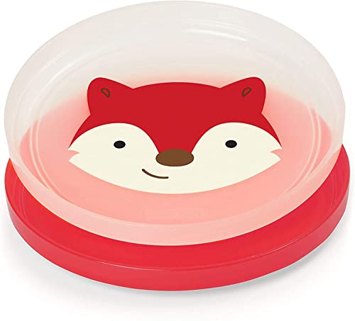 Skip Hop Non-Slip Baby Plates, Zoo Smart Serve, 2 Pack, Fox