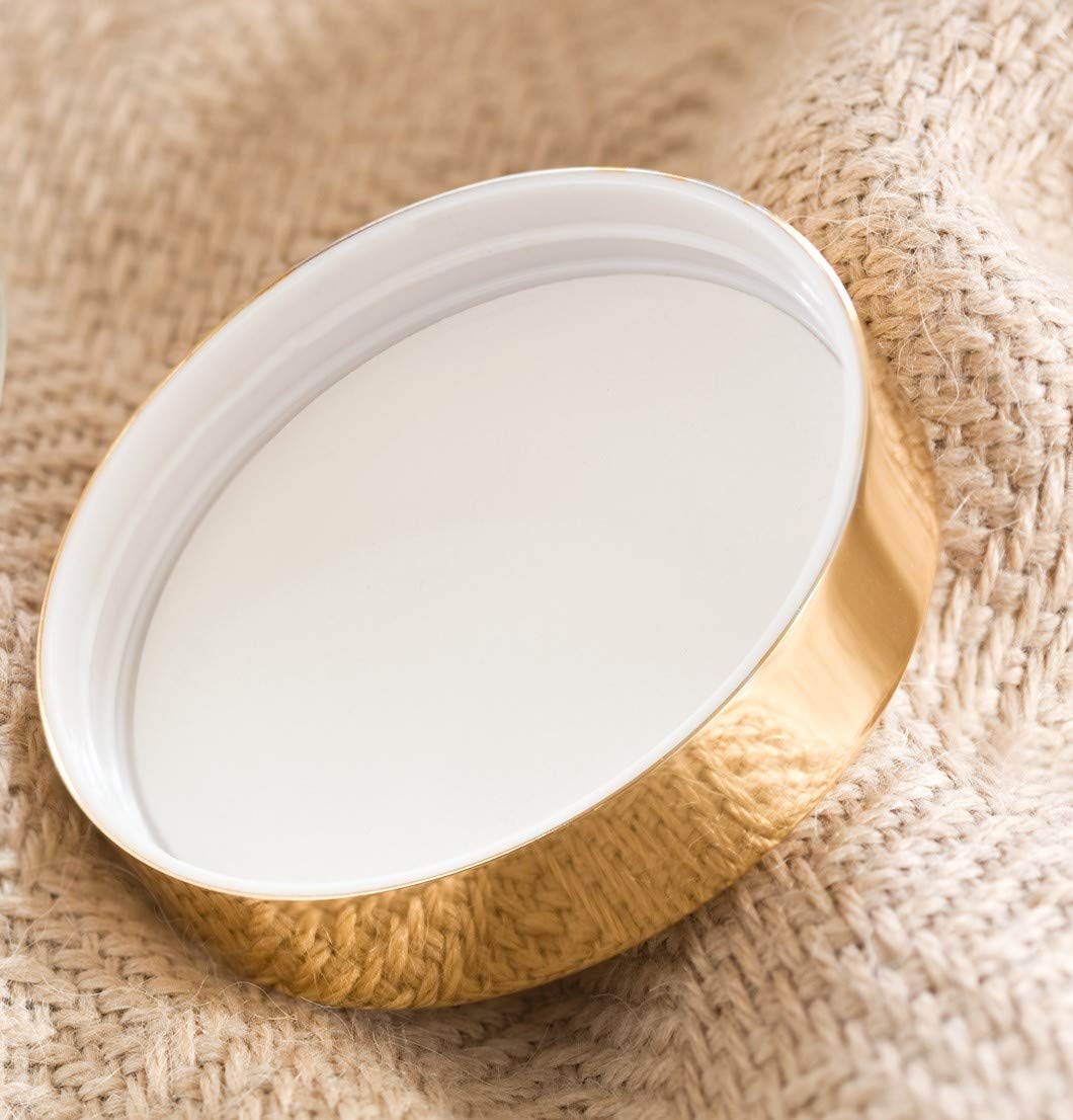 8 oz / 240 ml Clear PET Plastic Refillable Jar with Luxury Gold Metal Overshell Lid (6 Pack)