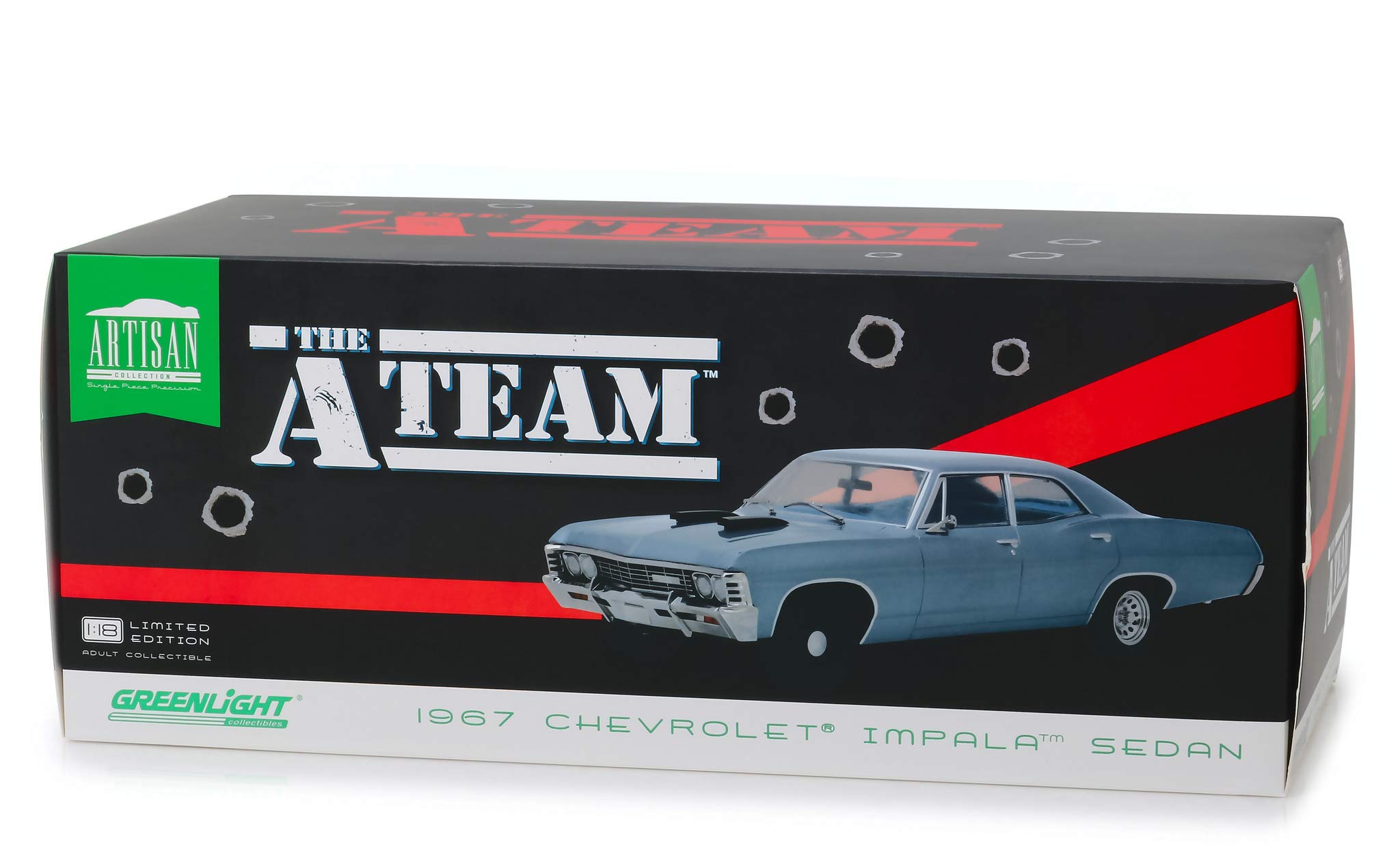 1967 Chevrolet Impala Sedan Steel Blue The A-Team (1983-1987) TV Series 1/18 Diecast Model Car by Greenlight 19047