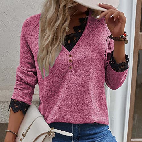 Plus Size Tops for Women Casual Spring Women's Flannel Plaid Jacket Long Sleeve Button Down Chest Pocketed Shirts Coats Shacket Pink