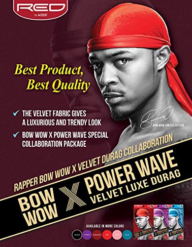KISS RED Premium Bow Wow Power Wave Velvet Luxe Durag (Royal Blue)