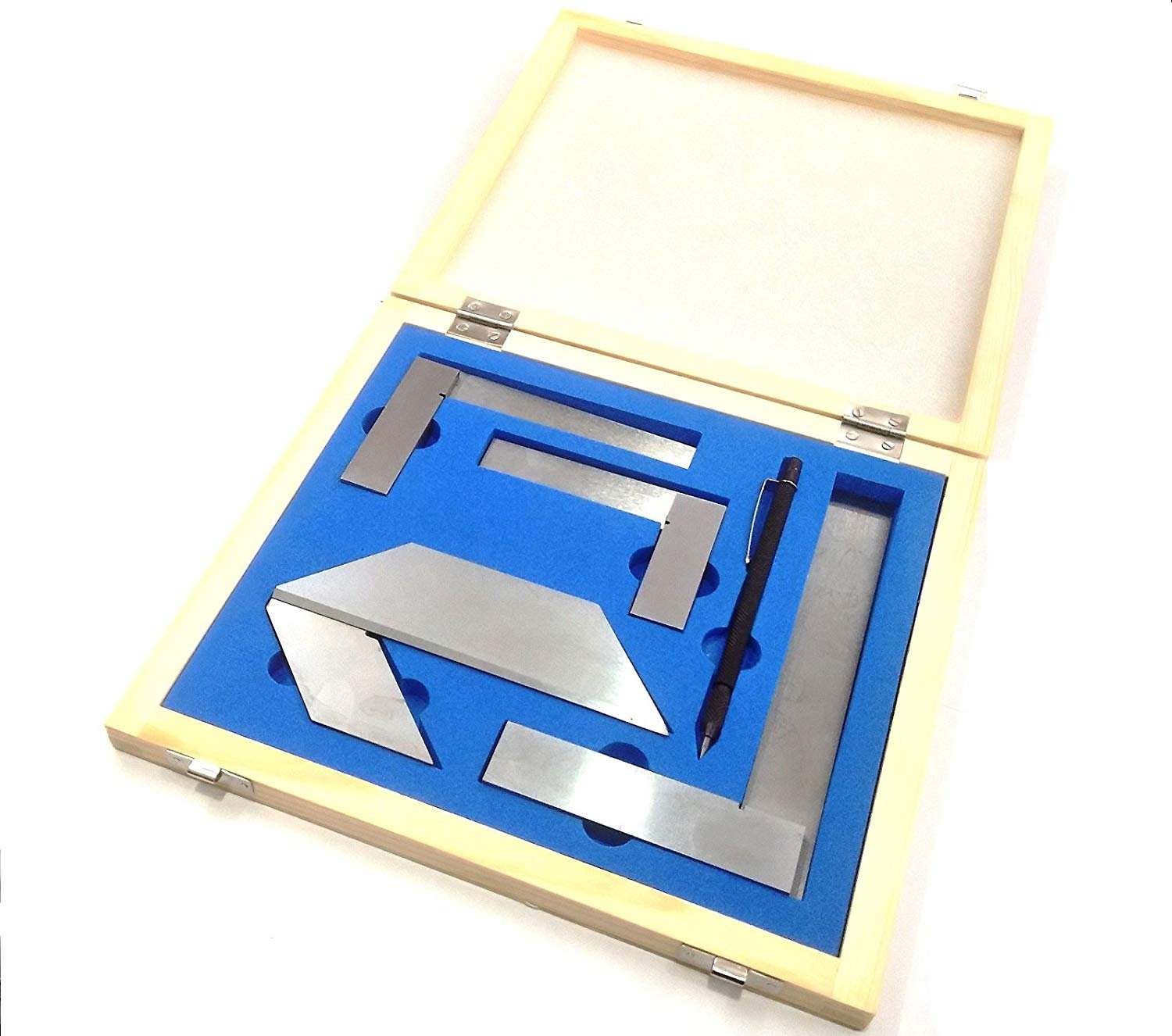 AD INTERNATIONAL Starter Engineer Kit (Try Squares, Center Squares & Carbide Scriber Pen)//Wooden Packaging