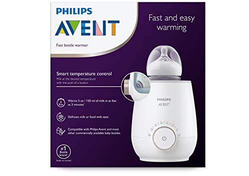 Philips Avent Fast Baby Bottle Warmer with Smart Temperature Control and Automatic Shut-Off, SCF358/00