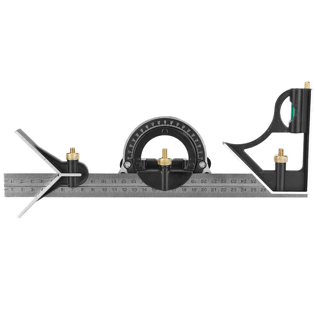 Combination Set 0 to 180° Carpentry Stainless Steel Angle Ruler Combination Tri Protractor Measure Tool