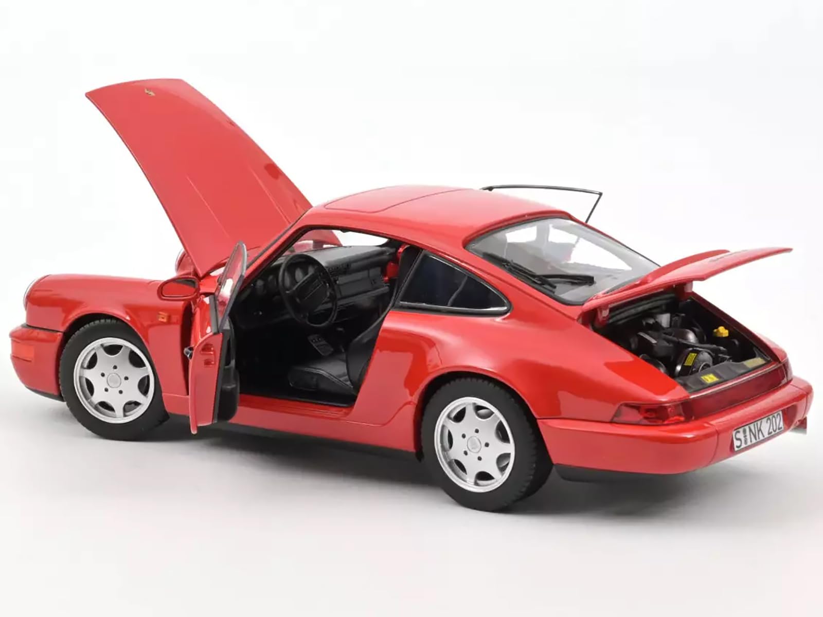 1990 911 Carrera 2 Indian Red 1/18 Diecast Model Car by Norev 187320