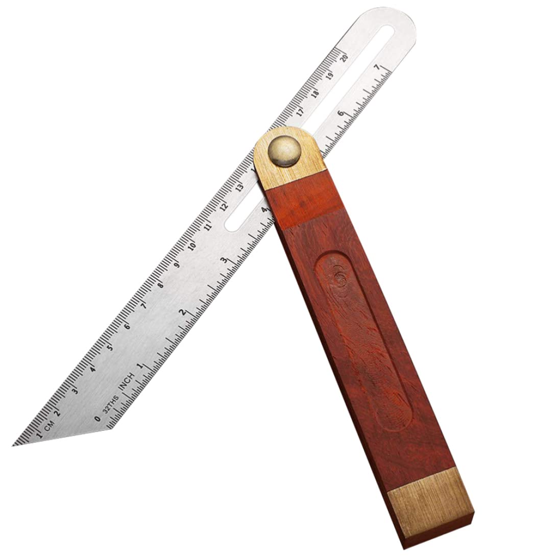 ESiiFuu 9inch Carpentry Square Try Square Adjustable Sliding Bevel Gauge Hardwood Handle Stainless Steel Blade for Craftsman Woodworking, Carpentry Square, Try Square, 9inch Carpentry Square
