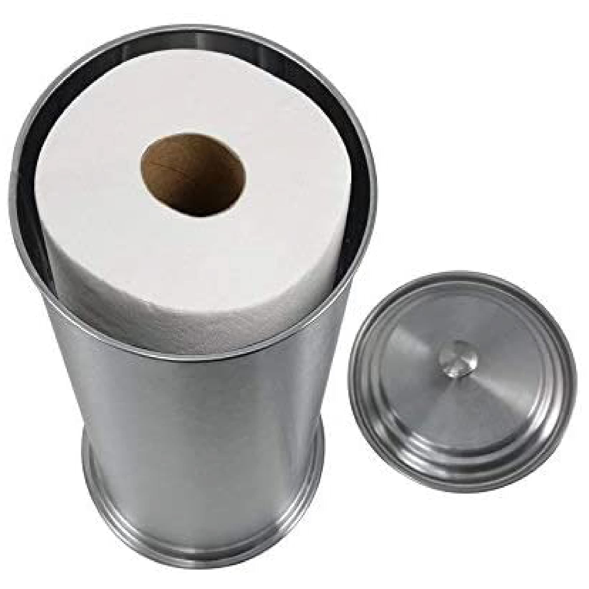 LDR Industries 164 6456BN Ashton Free Standing Regular Size Roll Toilet Paper Holder Canister, Brushed Nickel