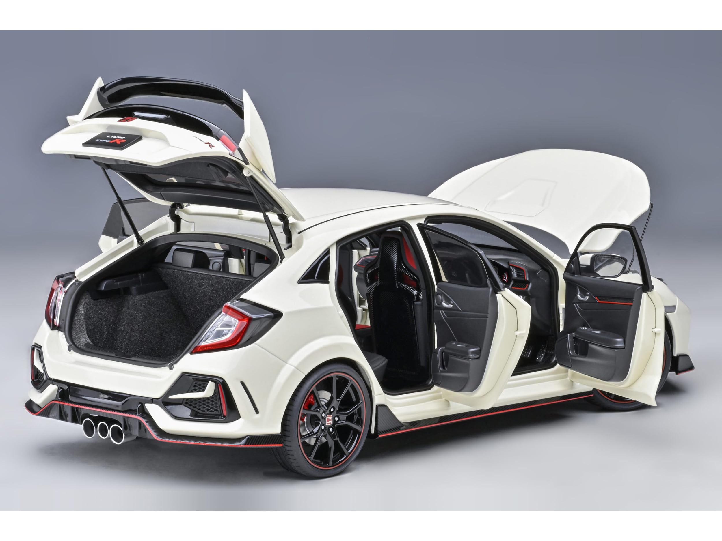 2021 Civic Type R (FK8) RHD (Right Hand Drive) Championship White 1/18 Model Car by Autoart 73220
