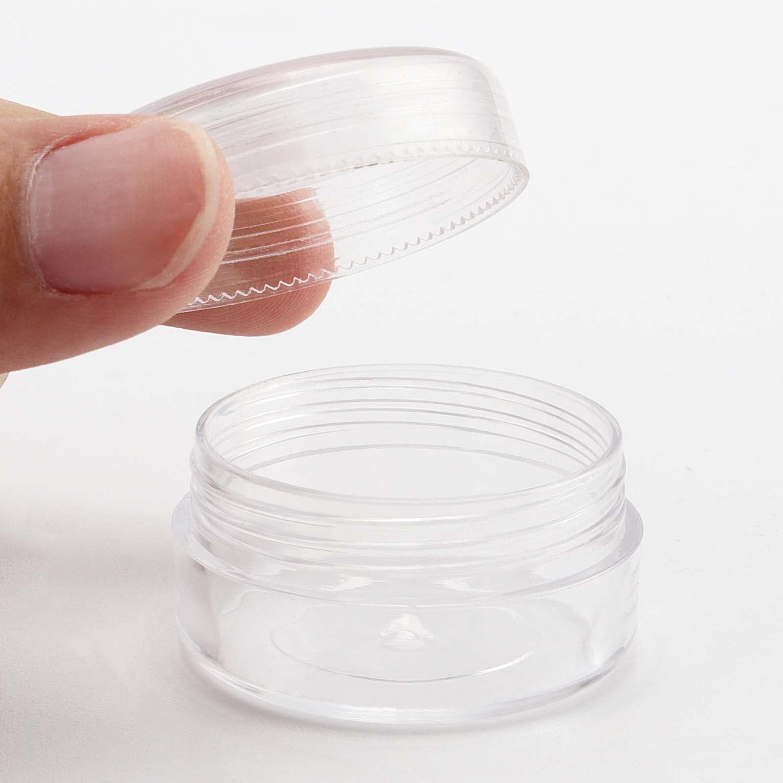 MUKLEI 10 Sets 6 Layer Cylinder Stackable Plastic Bead Containers, 10G/10ML Stackable Round Plastic Containers Makeup Sample Containers for Buttons, Beads, Small Items