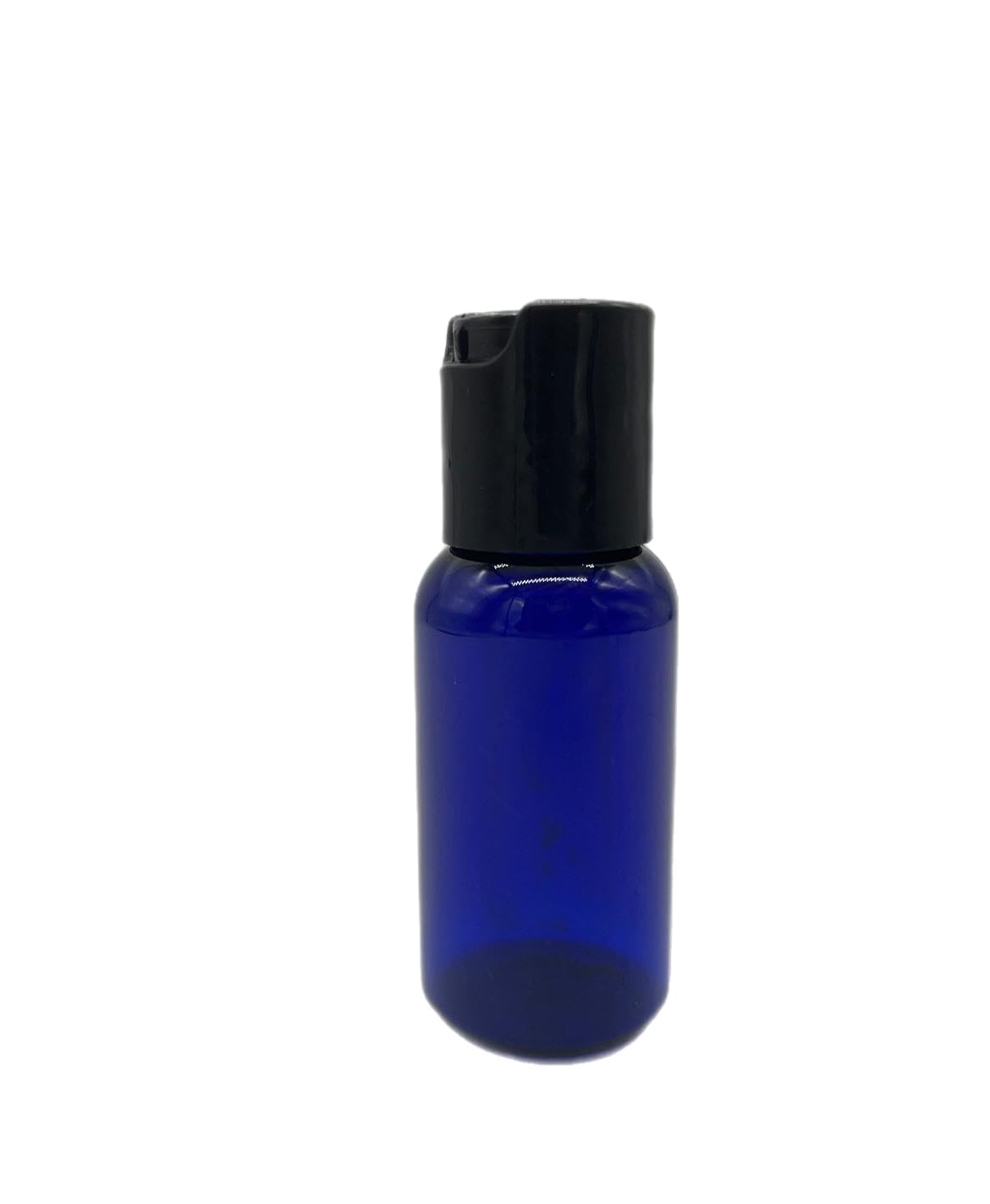 Natural Farms 1 oz Blue Boston BPA FREE Bottles - 12 Pack Empty Refillable Containers - Essential Oils Cleaning Products - Aromatherapy | Black Disc Cap - Made in the USA