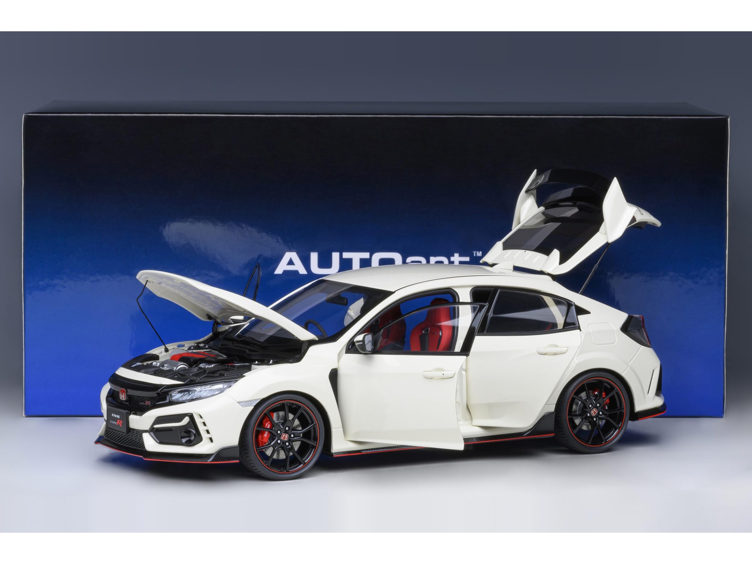 2021 Civic Type R (FK8) RHD (Right Hand Drive) Championship White 1/18 Model Car by Autoart 73220