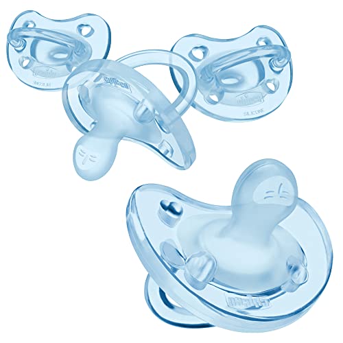Chicco PhysioForma® 100% Soft Silicone One Piece Pacifier for Babies 0-6m, Orthodontic Nipple, BPA-Free, 4-Count with Sterilizing Case,4 Count (Pack of 1)