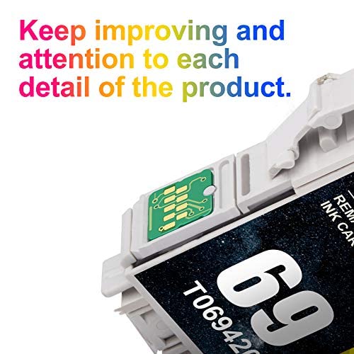 Uniwork Remanufactured 69 Printer Ink Cartridges Replacement for Epson 69 T069 for Stylus C120 CX5000 CX6000 CX8400 CX9400 NX215 NX305 NX400 NX410 NX415 NX515 Workforce 1100 30 310 615 Printer 10 Pack