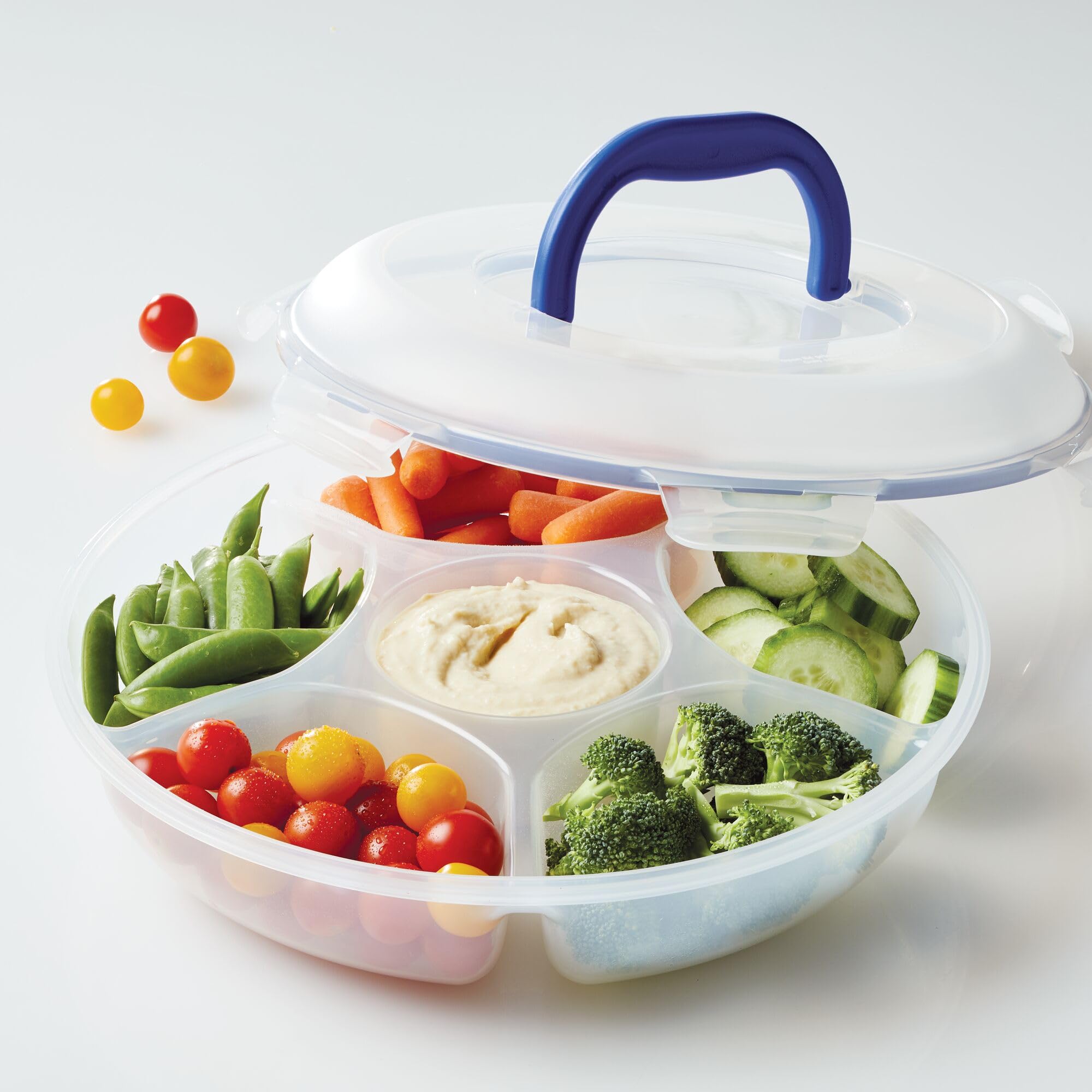 LocknLock Easy Essentials Food Storage Container With Dividers / Food Storage Bin With Dividers - 78 Ounce, Clear