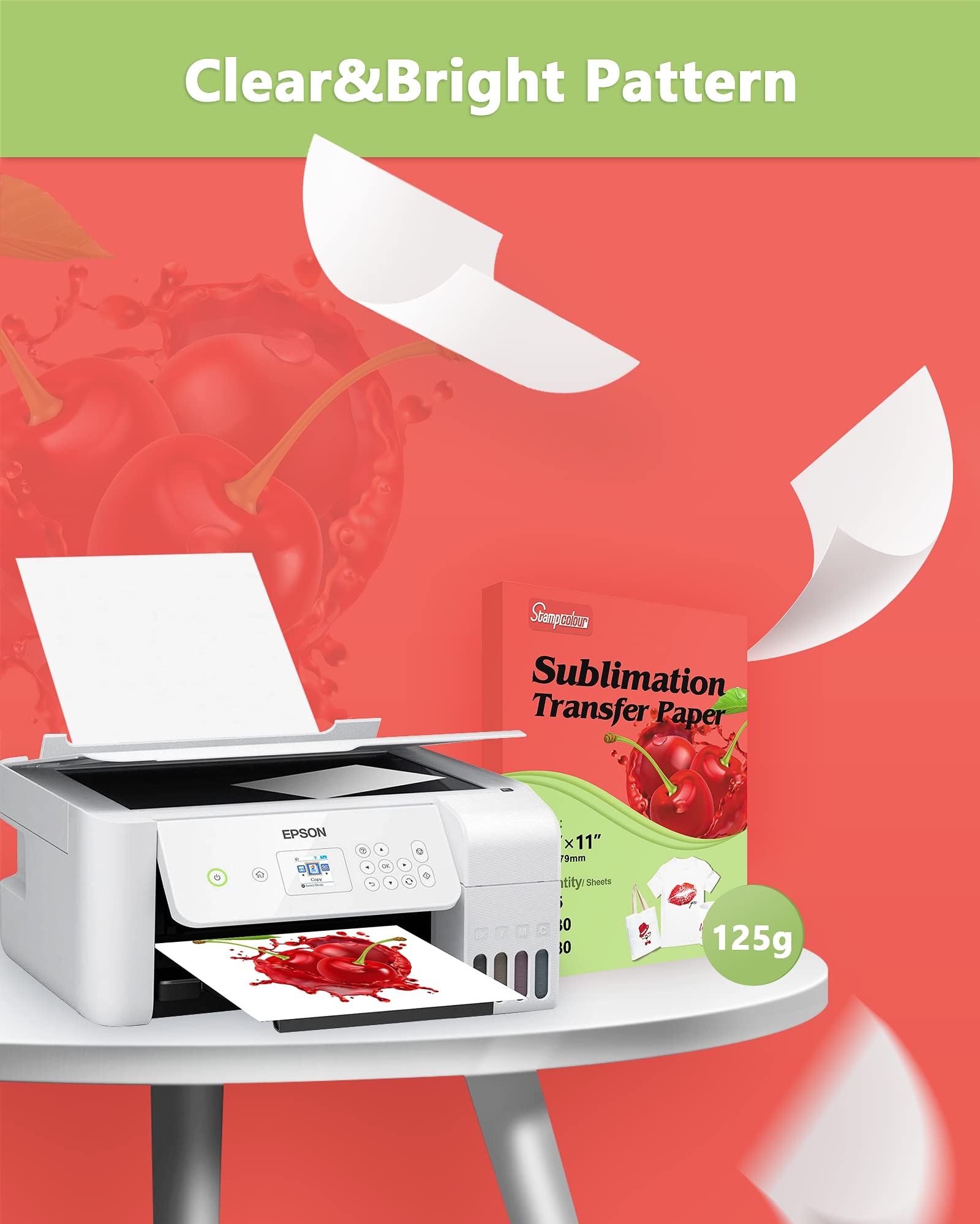 Sublimation Paper Heat Transfer Paper 8.5x11 inch A4 130 Sheets for Any Epson HP Canon Sawgrass Inkjet Printer with Sublimation Ink for Mug, T-Shirt,Light Fabric DIY 125gsm