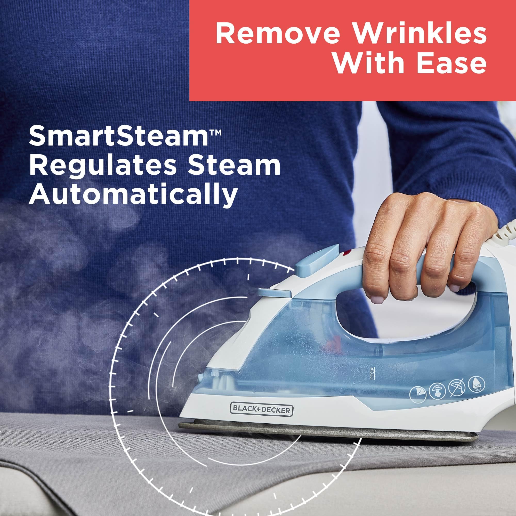BLACK+DECKER Easy Steam Compact Iron, IR40V , Blue