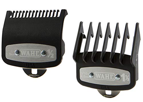 Wahl Professional- Versatile Premium Cutting Guide Comb with Metal Clip #1/2 & #1 1/2 Combo Set #3354-1100-1000 for All Wahl Clippers/Trimmer