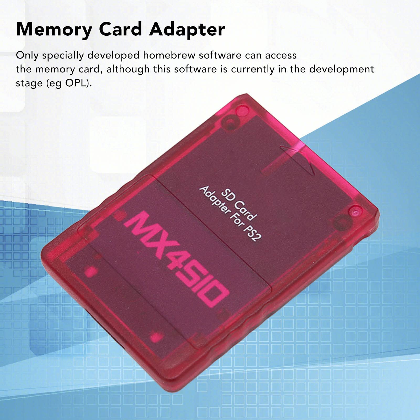 Memory Adapter for PS2, MX4SIO(Memory Expansion for SIO) SIO2SD Memory Adapter Replacement Memory Reader for PS2 Fat Console(Red)