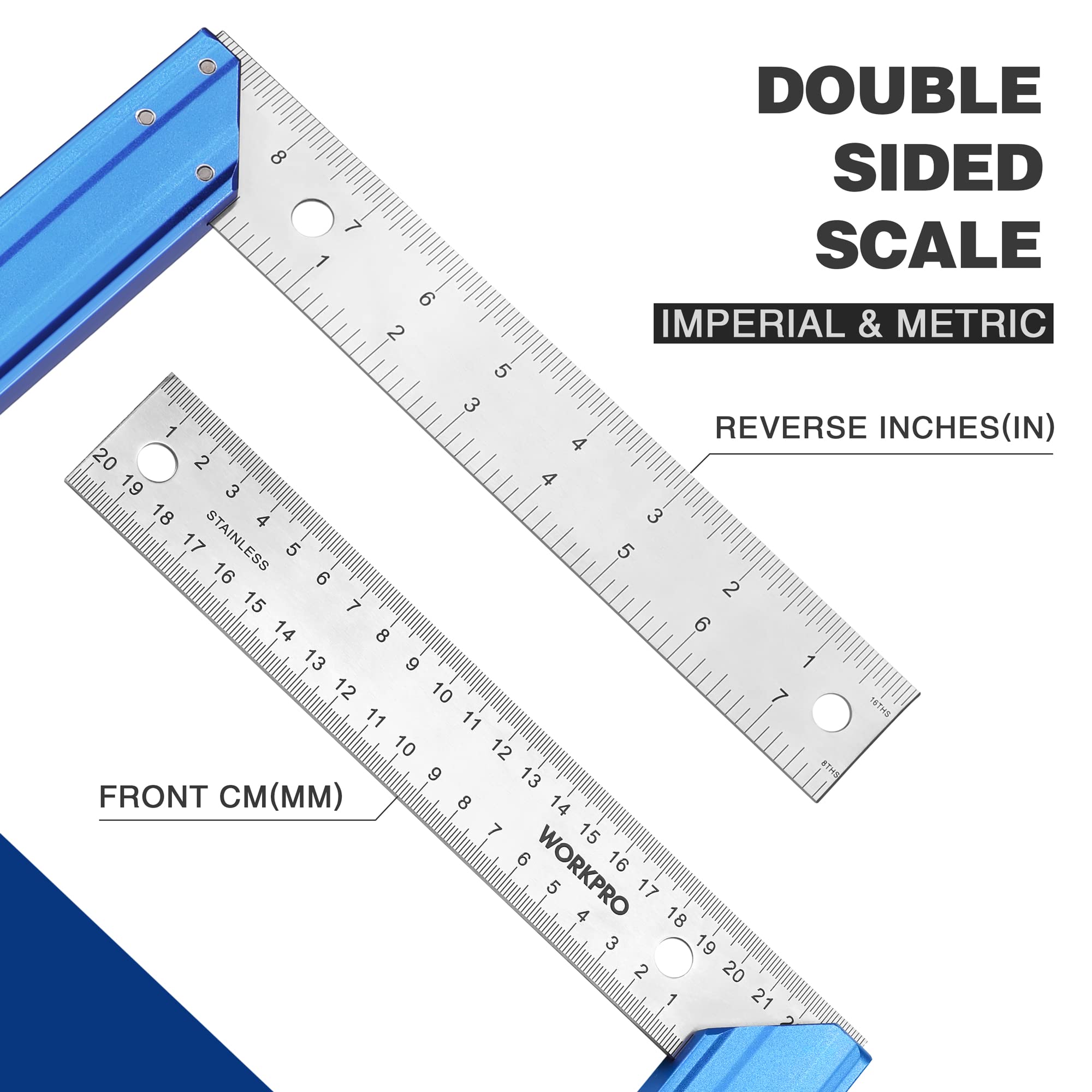 Goldblatt Trim Puller and WORKPRO 8 Inch Try Square with Aluminum Handle
