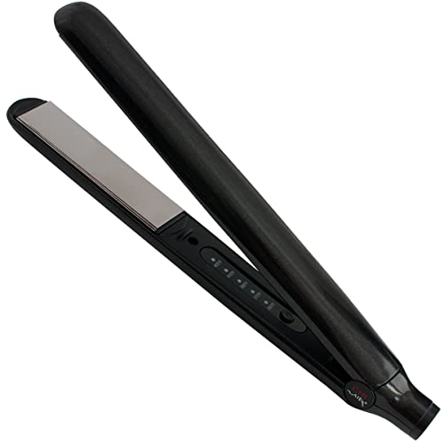 CHI 1" Titanium Hairstyling Iron with TouchSlide Adjustable Heat Settings and Curved Floating Plates, 1 lb, Black