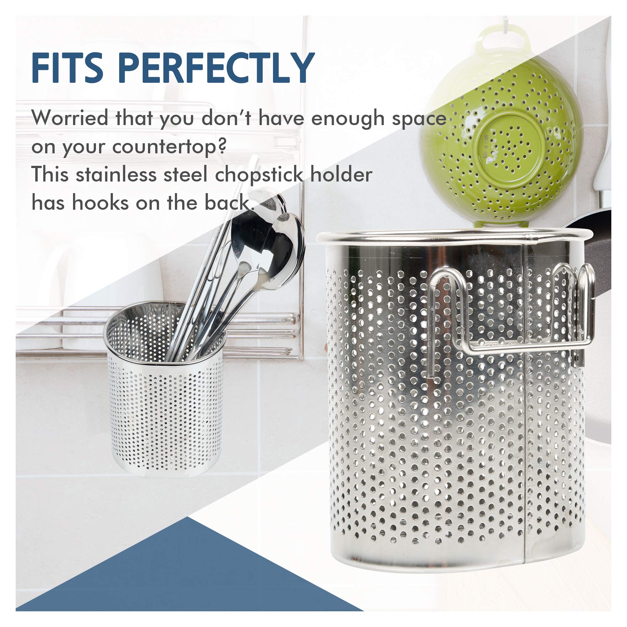 Utensil Drying Rack Chopstick Holder - Stainless Steel Silverware, Cutlery, Dish Drainer Basket for Dishwasher