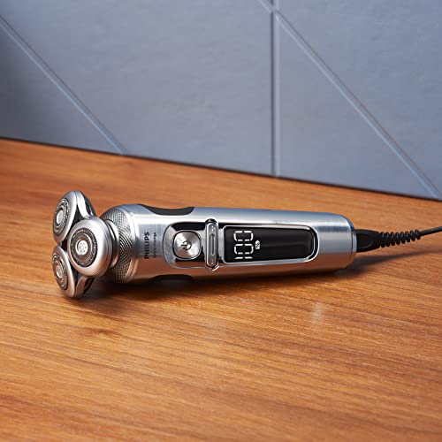 Philips Norelco Shaver 9000 Prestige, Rechargeable Wet or Dry Electric Shaver with Trimmer Attachment and Premium Case, SP9820/87