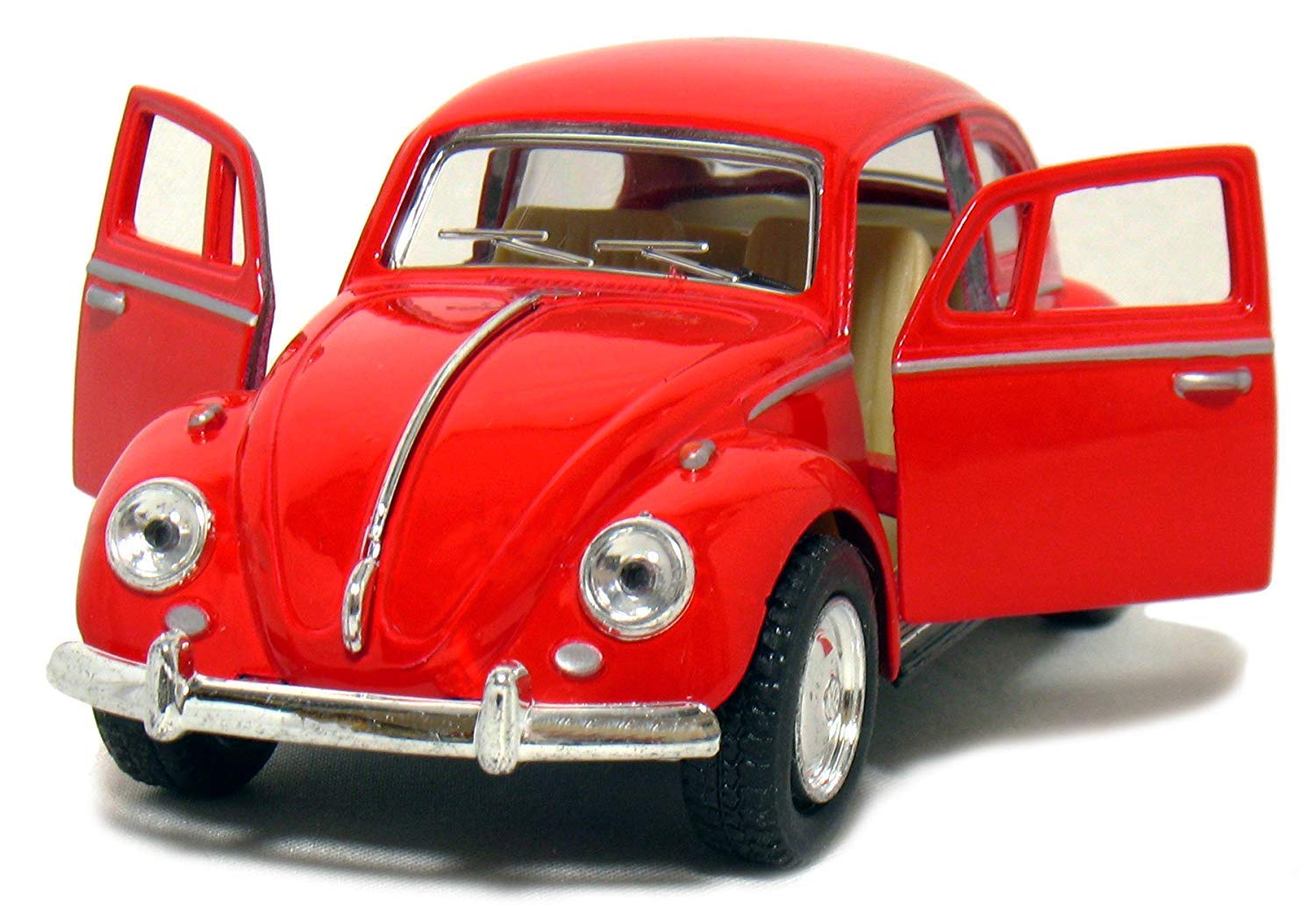 Kinsmart Red 1967 Classic Die Cast Volkwagen Beetle Toy with Pull Back Action for unisex