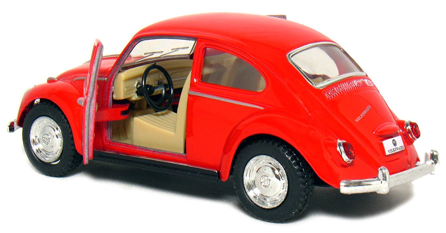 Kinsmart Red 1967 Classic Die Cast Volkwagen Beetle Toy with Pull Back Action for unisex