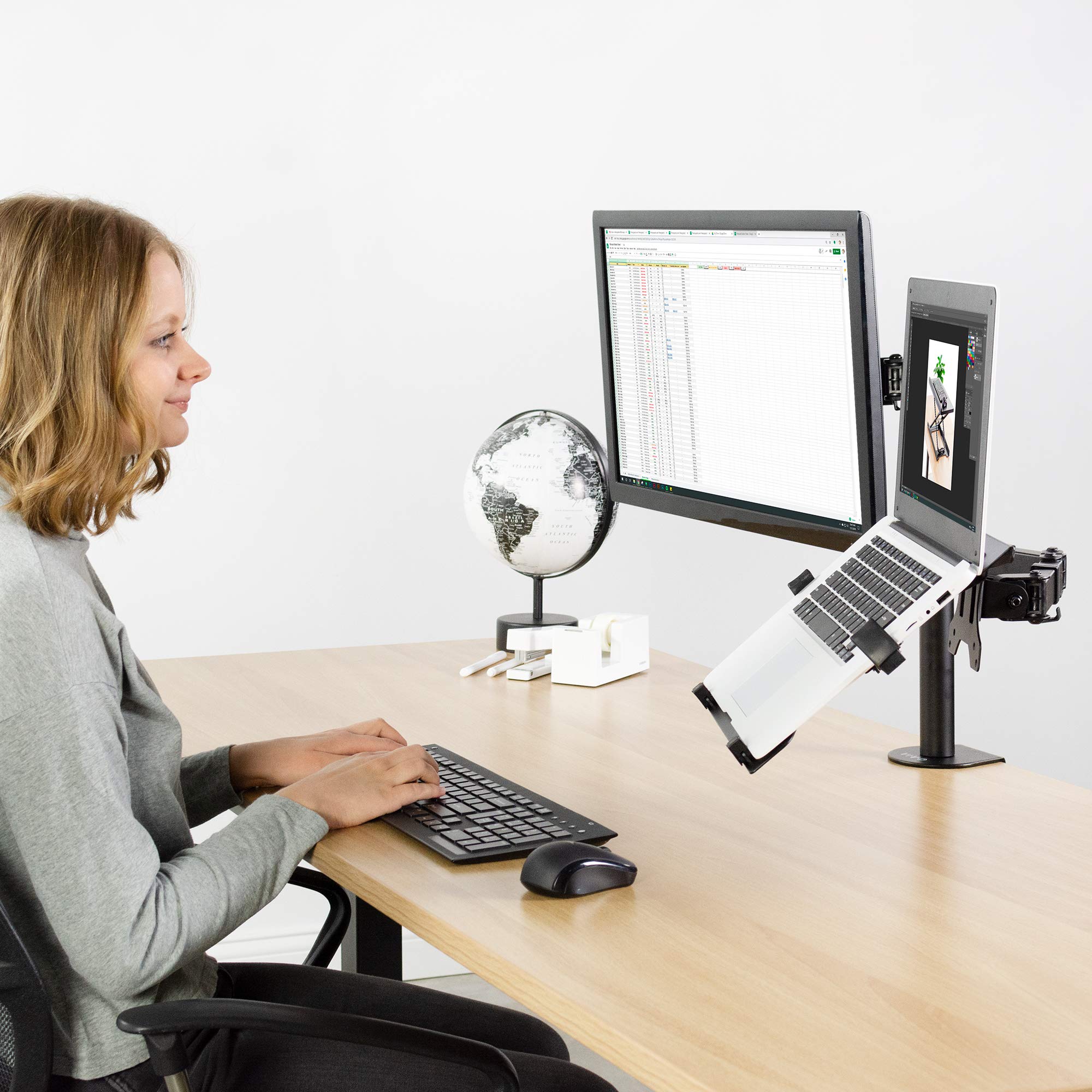 VIVO Universal Adjustable 10 to 15.6 inch Laptop Mount Holder for VESA Compatible Monitor Arms, Notebook Tray Stand-LAP3