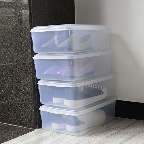 Pekky 11 Quart Plastic Toys Storage Containers with Lid, Clear Bin Set of 2
