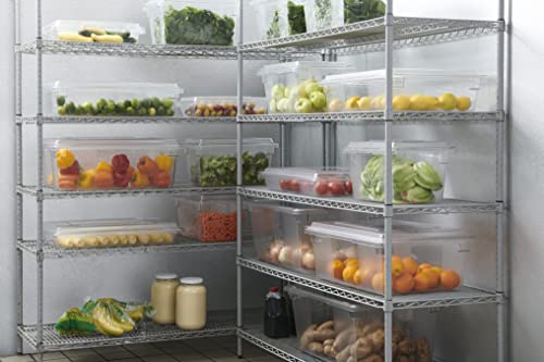 Rubbermaid Commercial Products Large Shallow Food Storage Container for Kitchen Restaurant Use, 5 Gallon Clear, 26 x 18 x 3.5 inches