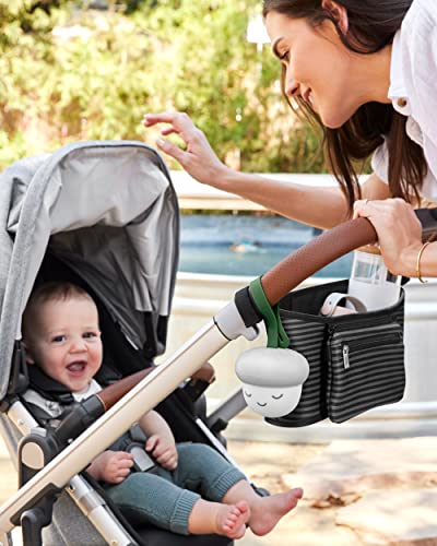 Skip Hop Universal Stroller Organizer, Grab & Go, Black Grey Stripes