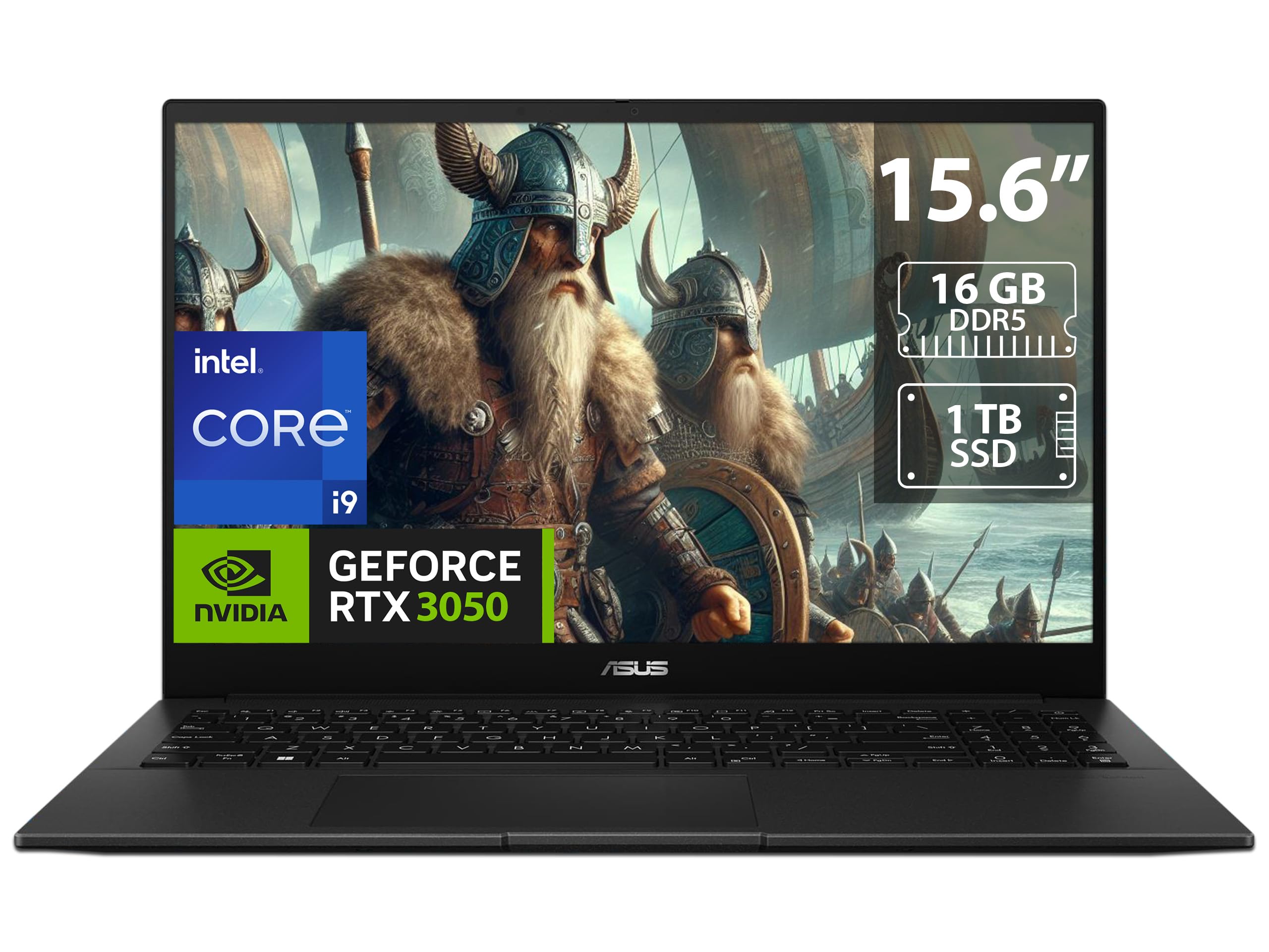 ASUS Q540VJ Gaming Laptop, 15.6" OLED Display, Intel Core i9-13900H Upto 5.4GHz, 16GB RAM, 1TB NVMe SSD, RTX 3050, HDMI, DisplayPort via USB-C, Wi-Fi, Bluetooth, Windows 11 Home (Q540VJ-I93050)