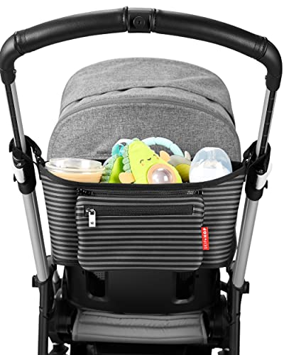 Skip Hop Universal Stroller Organizer, Grab & Go, Black Grey Stripes