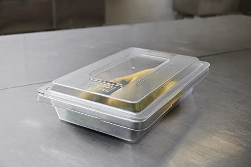 Rubbermaid Commercial Products Large Shallow Food Storage Container for Kitchen Restaurant Use, 5 Gallon Clear, 26 x 18 x 3.5 inches