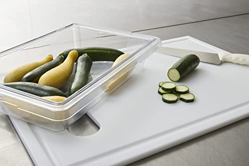 Rubbermaid Commercial Products Large Shallow Food Storage Container for Kitchen Restaurant Use, 5 Gallon Clear, 26 x 18 x 3.5 inches