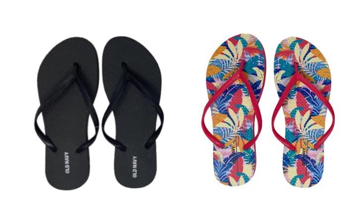 Old Navy Women Beach Summer Casual Flip Flop Sandals (9 Watermelon Print & Black Flip Flops) with Dust Cover