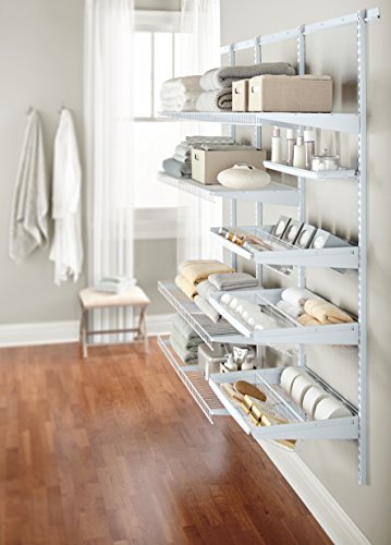 Rubbermaid Twin Track System Bracket, 14.5", White, Adjustable Custom Closet Organization, Heavy Duty