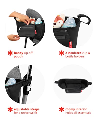 Skip Hop Universal Stroller Organizer, Grab & Go, Black Grey Stripes